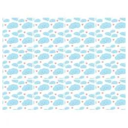 Fliesenaufkleber queence "Wolken", blau (blau, rosa), B:15cm H:15cm T:0,1cm, Fliesenaufkleber, Stickerfliesen, selbstklebend, Sticker, 12er Set
