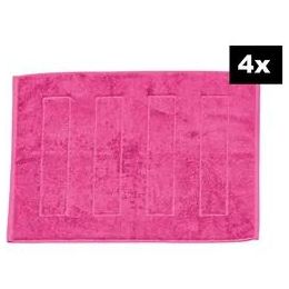 Badematte done. "DAILY UNI 4er-Set", pink, H:5mm, Baumwolle, Badematten, Badvorleger aus 100% Baumwolle