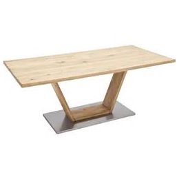 Esstisch MCA furniture "Greta", braun (balkeneiche, balkeneiche, balkeneiche), B:180cm H:77cm T:90cm, Massivholz, Tische, Esstisch Massivholz mit Baumkante, gerader Kante oder Tischplatte