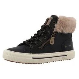 Winterboots Mustang SHOES "Kalua", Damen, Gr. 39, schwarz, Lederimitat, Textil, Schuhe, Plateausneaker, Winterboots mit Reißverschluss