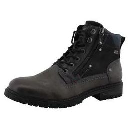 Schnürboots Mustang SHOES "Marcas", Herren, Gr. 40, grau, Lederimitat, used, Basic, Schuhe, Business Stiefel, Boots mit Textilfutter