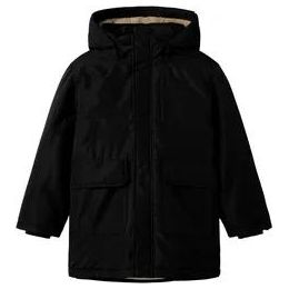 Parka name it "NKMMARLOW PARKA JACKET PB", Jungen, Gr. 140, schwarz, Web, Obermaterial: 100% Polyester, unifarben, regular fit normal, Jacken