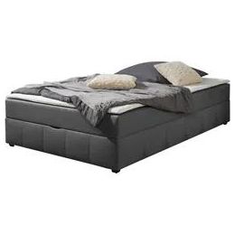 Boxbett Home Affaire, anthrazit, B:144cm L:224cm, Komplettbetten, Boxbett ohne Kopfteil, inkl. Topper