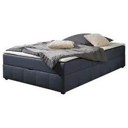 Boxbett Home Affaire, denim, blau, B:144cm L:224cm, Komplettbetten, Boxbett ohne Kopfteil, inkl. Topper