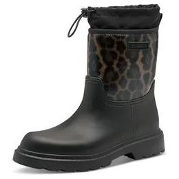 Gummistiefel Tamaris, Damen, Gr. 41, leodruck, Synthetik, Textil, animal-print, Schuhe, Blockabsatz, Boots mit Textileinsatz am Schaftrand