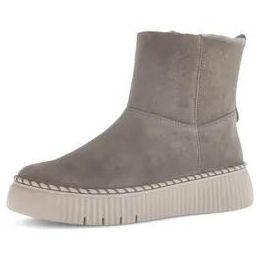 Winterboots Gabor, Damen, Gr. 38,5, taupe, Veloursleder, unifarben, Schuhe, Plateau, Stiefelette mit praktischem Innenreißverschluss