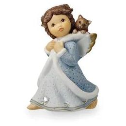 Dekofigur Goebel "Engel Schnurrender Begleiter", bunt, B:5cm H:10cm T:7cm, Biskuitporzellan, Dekofiguren, 7 x 5 x 10 cm