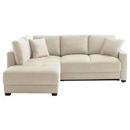 Ecksofa MR. COUCH "Pierre, L-Form mit Taschenfederkern", novaclean senseo 5 creme, B:235cm H:91cm T:186cm, 95% Polyester / 5% Nylon, Sofas, mit DuraSpring-Taschenfederkern bis 140 kg belastbar