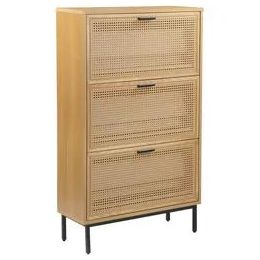 Schuhschrank OTTO HOME "Aubeline", natur, B:80cm H:130cm T:28cm, Eisen, FSC-zertifizierter Holzwerkstoff, MDF, Melamin, Schränke, aus massiver Esche, Metallgestell mit Pulverbeschichtung, Breite 80 cm