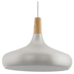 Eglo Hängeleuchte "SABINAR", braun (silberfarben, holz), 1, Ø 40cm H: 110, 1 Stk., Leuchten, Pendellampe, H110 x Ø40 cm, 1X40W exkl.
