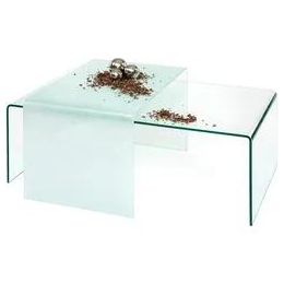 Couchtisch PAROLI, weiß (klarglas, klarglas weiß), B:75cm H:38cm T:60cm, Tische