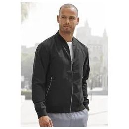 Bomberjacke John Devin "/ Blouson mit Rippkragen", Herren, Gr. 3XL (64/66), schwarz, Web, Obermaterial: 100% Polyester. Futter: 100% Polyester, regular fit hüftlang, Rundhals, 2-Naht-Ärmel Rippbündchen, Jacken, Pilotenjacke / Übergangsjacke mit Innentasche, regular fit