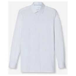Langarmhemd OLYMP "Luxor 24/Seven modern fit", Herren, Gr. 40, N-Gr, weiß, Jersey, Obermaterial: 92% Baumwolle, 8% Elasthan, gemustert, 2-Knopf-Manschette, Hemden, Atmungsaktiv, gemustert, modern fit, Jersey, Businesshemd