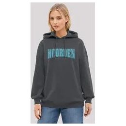 Kapuzenpullover F4NT4STIC "Oversized Shirt Knut & Jan Noorden Collegiate", Damen, Gr. XS, off schwarz, Obermaterial: 80% Baumwolle, 20% Polyester, oversize, Pullover, Premium Qualität, Knut & Jan Hamburg