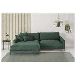 Ecksofa Inosign "Downtown, B/T/H: 272/190/84 cm L-Form", grün, B:272cm H:84cm T:190cm, 95% Polyester, 5% Nylon, Sofas, weicher Sitzkomfort auch in Cord und Bouclé, incl. Zierkissen