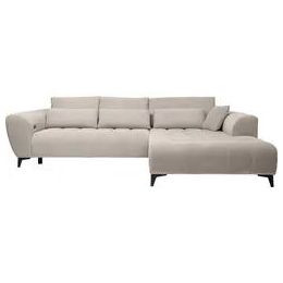 Ecksofa WERK2 "Memo Garay", beige, B:287cm H:64cm T:220cm, 100% Polyester, Sofas, Luxus in Übergröße: XXL-Liegefläche, Komfort-Ottomane & stilvolle Füße