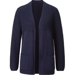 CR&Eacute;ATION L Damen Strickjacke in langer, offener Form marine Gr&ouml;&szlig;e 38