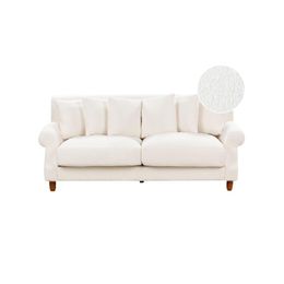 Beliani 2-Sitzer Sofa EIKE in Wei&szlig;/Braun - (W) 186 x (H) 82 x (L) 102 cm | Gr.: onesize