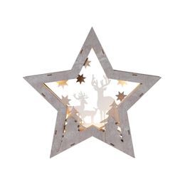 STAR TRADING LED Deko-Stern ‚Fauna Stern‘, mehrfarbiges Holz, Tiermotive in Braun | Gr.: onesize