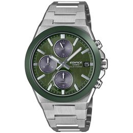 Casio Edifice Herrenuhr Solar Chrono Stahl/Grün | Gr.: onesize