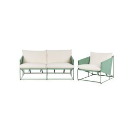 Beliani 2-tlg Lounge Set PONTE in Grün/Beige | Gr.: onesize