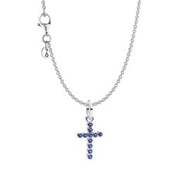 Pandora Damen-Kette Kreuz Silber mit Blauen Steinen Geschenkset | Gr.: onesize