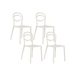 Beliani 4er-Set Gartenstuhl COVOLO in Weiß | Gr.: onesize