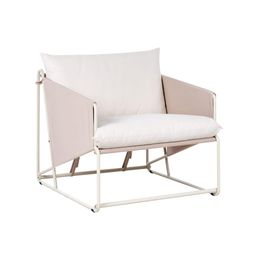 Beliani Gartenstuhl PONTE in Beige/Grau - (W) 80 x (H) 88 x (L) 94 cm | Gr.: onesize