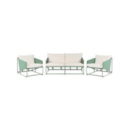 Beliani 3-tlg Lounge Set PONTE in Grün/Beige | Gr.: onesize