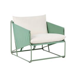 Beliani Gartenstuhl PONTE in Grün/Beige - (W) 80 x (H) 88 x (L) 94 cm | Gr.: onesize