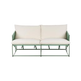 Beliani Gartensofa PONTE in Grün/Beige - (W) 160 x (H) 88 x (L) 94 cm | Gr.: onesize