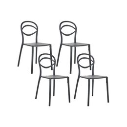 Beliani 4er-Set Gartenstuhl COVOLO in Schwarz | Gr.: onesize