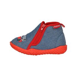 Playshoes Kinder Hausschuh "Hausschuhe Feuerwehr" in Blau | Gr.: 24/25