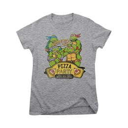 Teenage Mutant Ninja Turtles Shirt "Pizza Party With My Bros Girly Tee" in Grau | Gr.: L