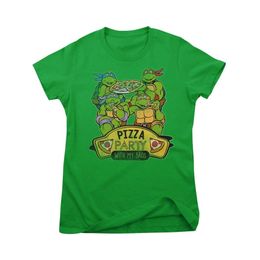 Teenage Mutant Ninja Turtles Shirt "Pizza Party With My Bros Girly Tee" in Gr&uuml;n | Gr.: XL
