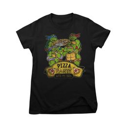 Teenage Mutant Ninja Turtles Shirt "Pizza Party With My Bros Girly Tee" in Schwarz | Gr.: XXL