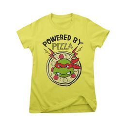 Teenage Mutant Ninja Turtles Shirt "Powered By Pizza Girly Tee" in Gelb | Gr.: M