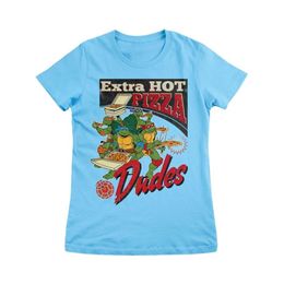 Teenage Mutant Ninja Turtles Shirt "Extra Hot Pizza Dudes Girly Tee" in Blau | Gr.: M