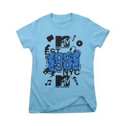 Shirt "MTV NYC 1981 Girly Tee" in Blau | Gr.: S