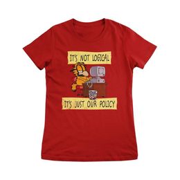 GARFIELD Shirt "It's Not Logical It's Just Our Policy Girly Tee" in Rot | Gr.: S