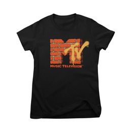 Shirt "MTV Bricks Logo Girly Tee" in Schwarz | Gr.: L