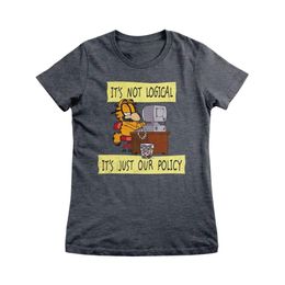 GARFIELD Shirt "It's Not Logical It's Just Our Policy Girly Tee" in Grau | Gr.: M