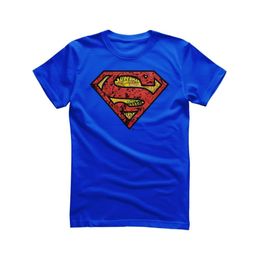 T-Shirt "Superman Mash-Up Shield T-Shirt" in Blau | Gr.: XXL