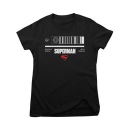 Shirt "Superman Barcode Girly Tee" in Schwarz | Gr.: S