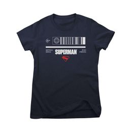 Shirt "Superman Barcode Girly Tee" in Blau | Gr.: XL