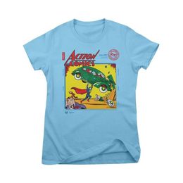 Shirt "Superman in Action Comics Issue 001 Girly Tee" in Blau | Gr.: M