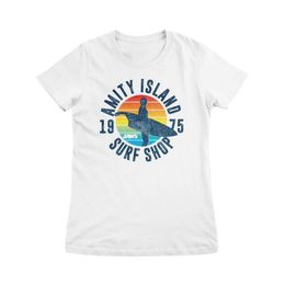 Jaws Shirt "Amity Island Surf Shop Girly Tee" in Wei&szlig; | Gr.: M