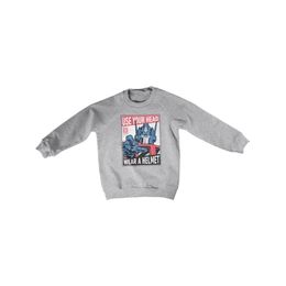 Transformers Kinder Sweatshirt "Use Your Head Wear A Helmet Kids Sweatshirt" in Grau | Gr.: 12