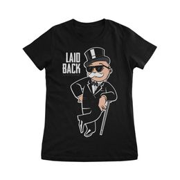 Shirt "Mr Monopoly Laid Back Girly Tee" in Schwarz | Gr.: XL