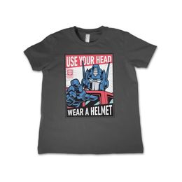 Transformers Shirt "Use Your Head Wear A Helmet Kids Tee" in Grau | Gr.: 12